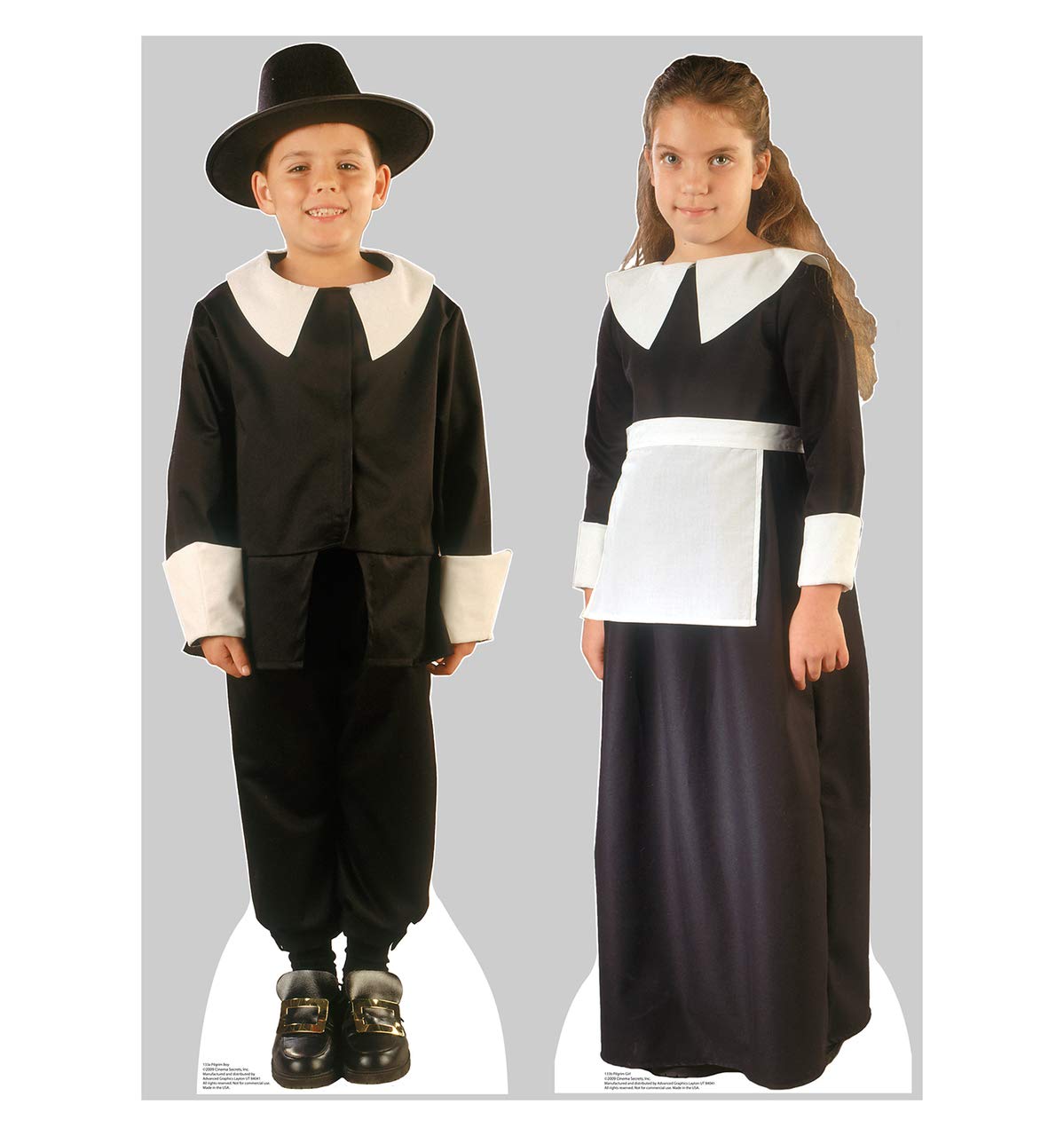 Advanced Graphics Pilgrim Boy and Pilgrim Girl Set Life Size Cardboard ...
